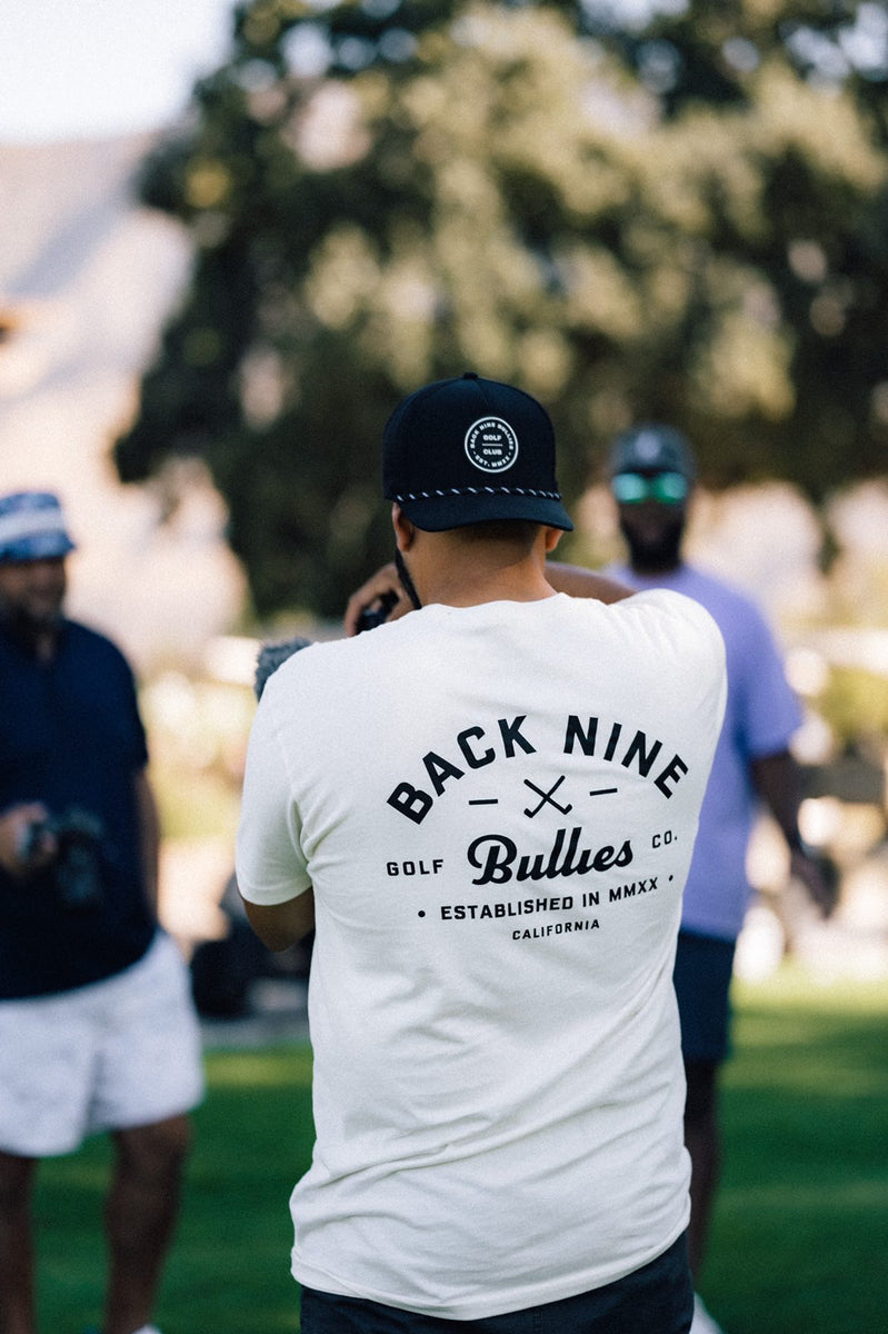 Established T-shirt (Beige) | Back Nine Bullies Golf Co.